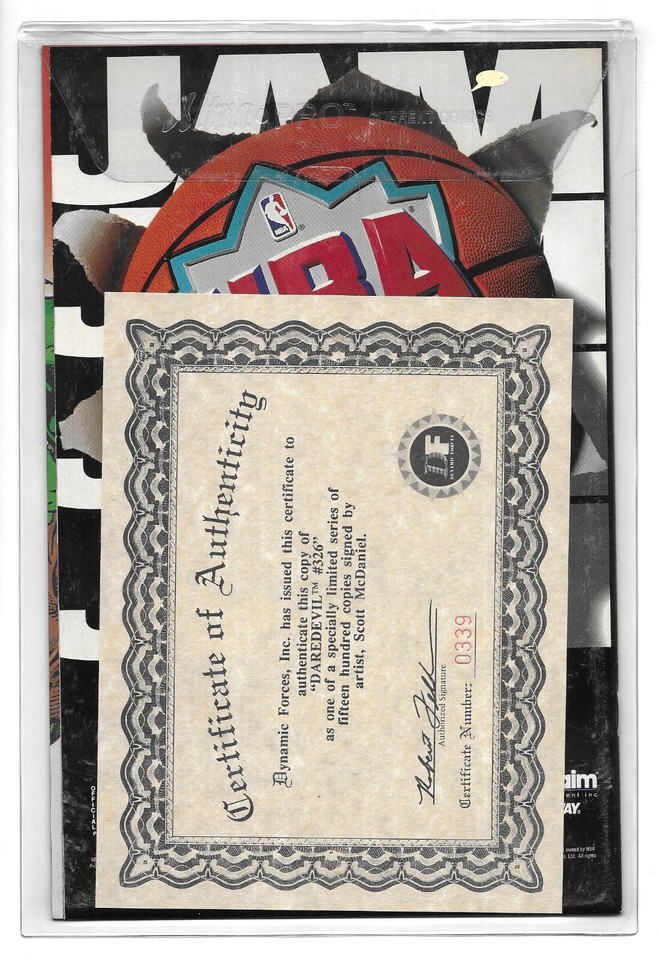 Daredevil #326 MARVEL COMIC BOOK Scott McDaniel artist AUTOGRAPH SIGNED ...