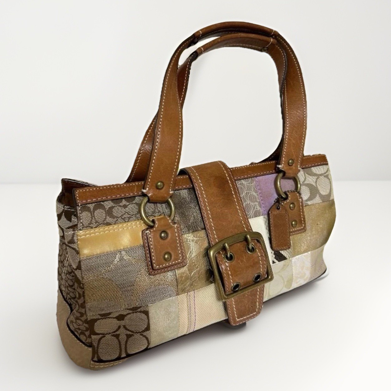 Coach Blue Denim Signature Patchwork Satchel Shoulder… - Gem