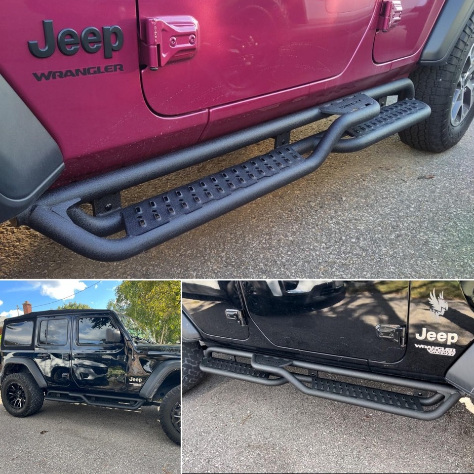 2-Stair Running Boards FIT 2018-2026 Jeep Wrangler JL 4 Door Drop Side ...