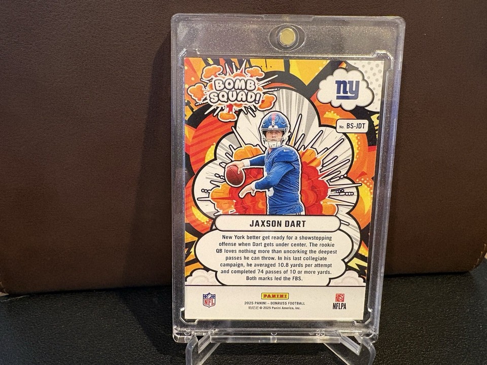 2025 Donruss Rookie #BS-JDT Jaxson Dart Bomb Squad New York Giants RC ...