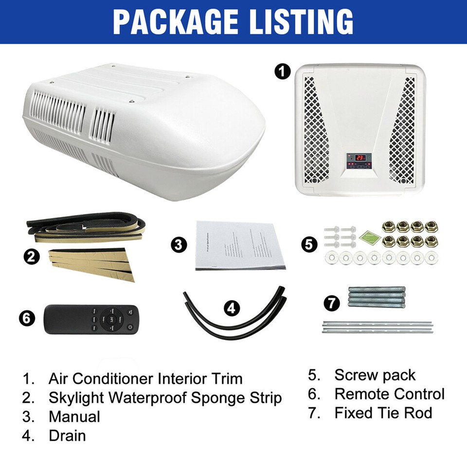 110V RV Rooftop Air Conditioner Cool&Heat 15000BTU Motorhome Camper AC ...