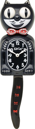 Limited Edition Red Kit-Cat Klock Swarovski Bow Crystals Jeweled Clock ...