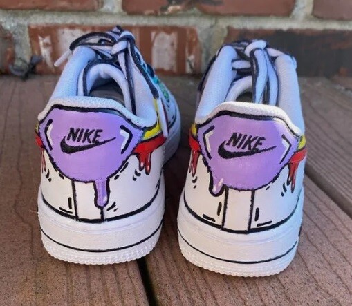 Custom Air Force 1 Cartoon Drippy Waves/Air Force 1 Custom Shoes NEW IN ...
