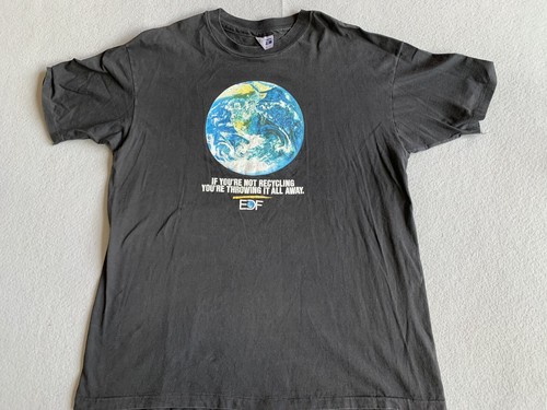 Vintage Environmental Defense Fund EDF Recycling Earth T-Shirt, XXL | eBay
