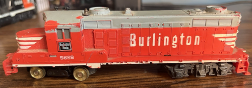 Tyco #5628 Ho Scale Red Burlington Route Diesel Locomotive SHELL ...