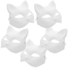 5Pcs Cat Masks Blank Paintable Masks Blank DIY Masks Animal Masks for ...