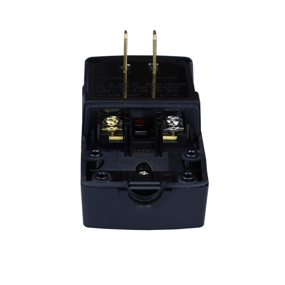 GFCI Plug Replacement 2 Prong Electrical Cord End Male GFI Waterproof ...