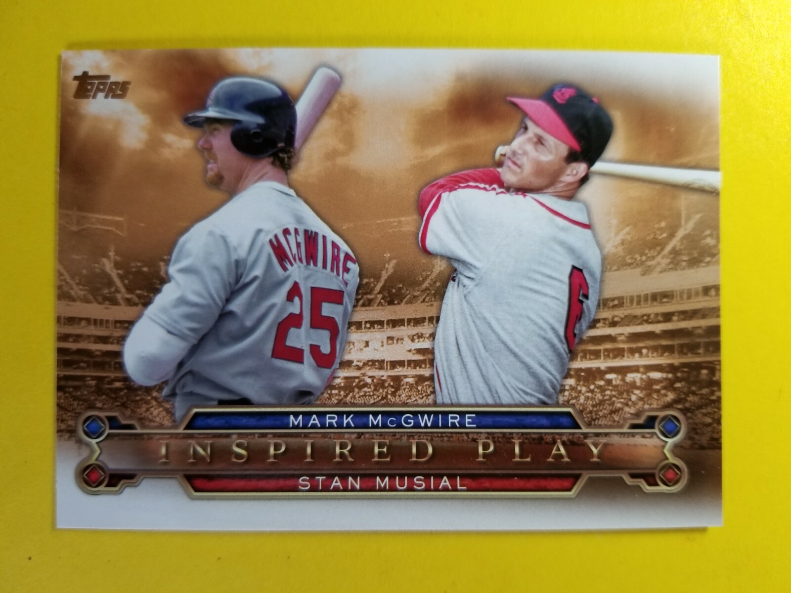 HOF STAN MUSIAL - MARK McGWIRE (SP) INSPIRED PLAY #I-9 - 2015 TOPPS MLB ...