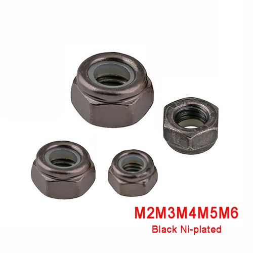 M2 M3 M4 M5 M6 - Black Ni-plated - Nyloc Nut Nylon Insert Locking Nuts DIN 985 | eBay UK