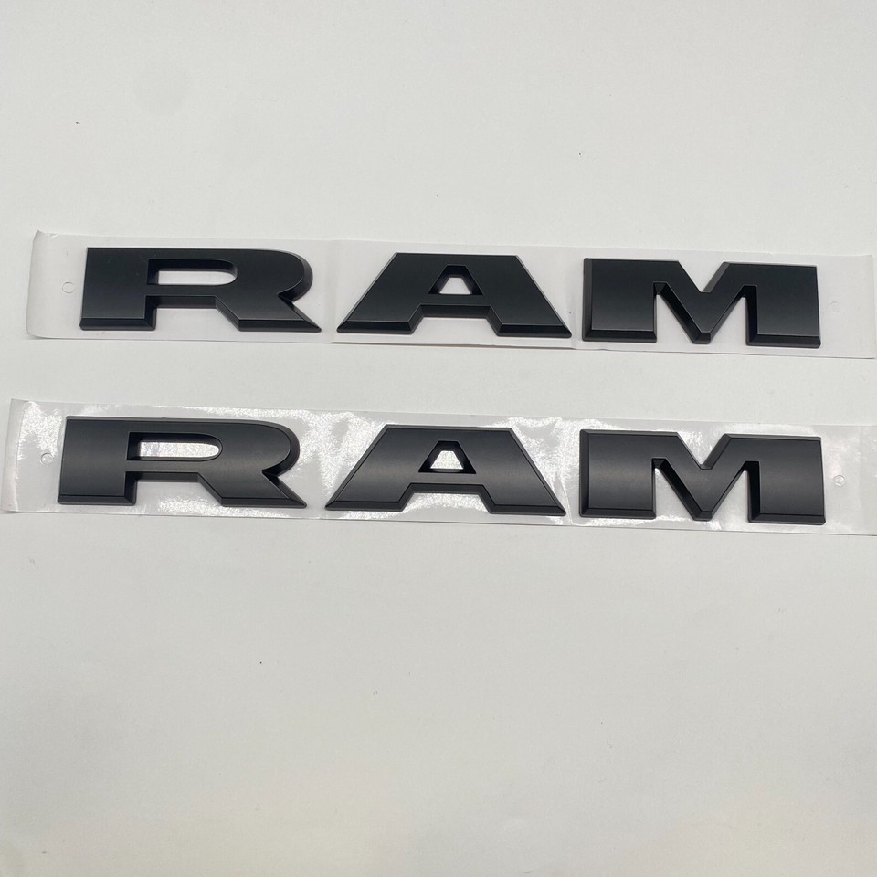 2x Black 2019-2023 Front Door Side Letters Emblems For RAM 1500 2500 ...