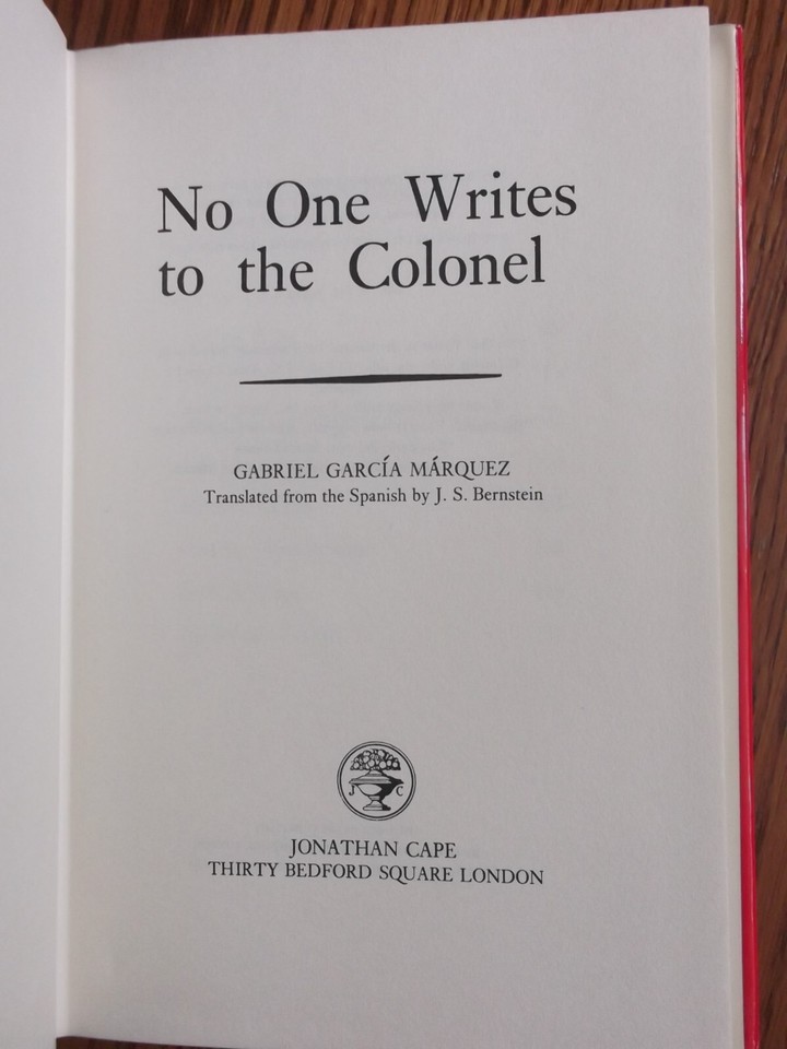 No One Writes to the Colonel by Gabriel Garcia Marquez/British ...