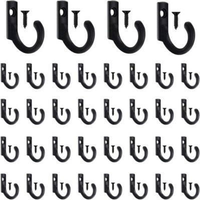 58 Pieces Key Hooks, Blacks Small Hooks, Single Hooks for Hanging Hat ...