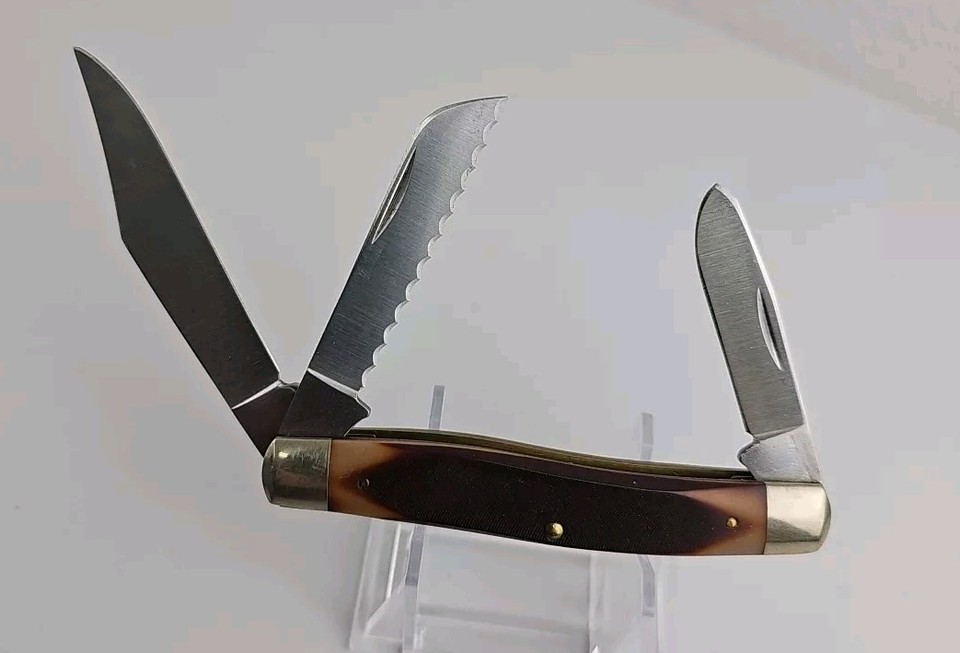 VINTAGE SCHRADE USA 89OT OLD TIMER 890T BLAZER 3 BLADE STOCKMAN KNIFE ...