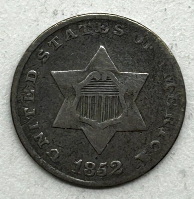 1852 Three Cent Silver Coin | eBay
