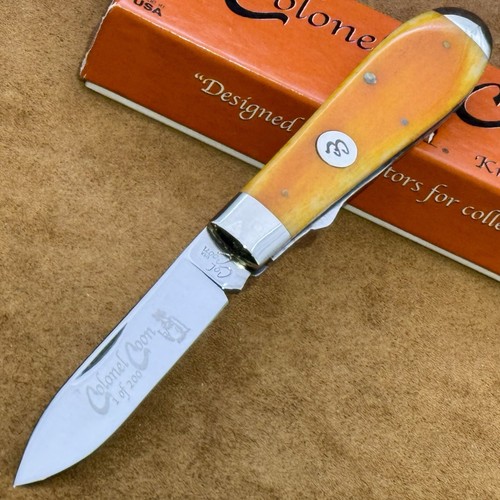 Colonel Coon Queen Cutlery USA 06 Linerlock Orange Bone Knife (Schatt ...