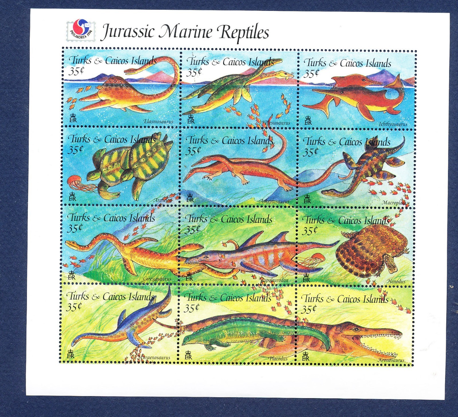 TURKS and CAICOS - Scott 1120 - MNH S/S - Dinosaurs - Philakorea - 1994 ...