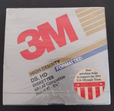 3M 5 1/4" 5.25" HIGH DENSITY DS, HD FLOPPY DISK 10 PACK NEW SEALED PC ...
