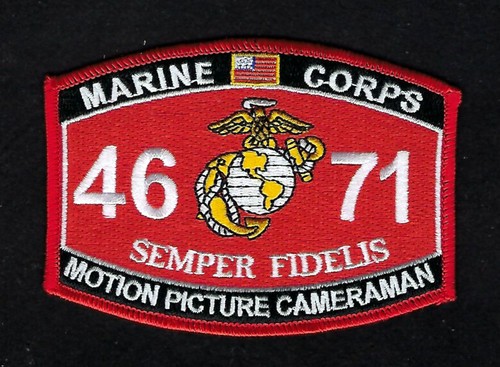 MOS 4671 MOTION PICTURE CAMERAMAN HAT PATCH US MARINES VETERAN PIN UP ...