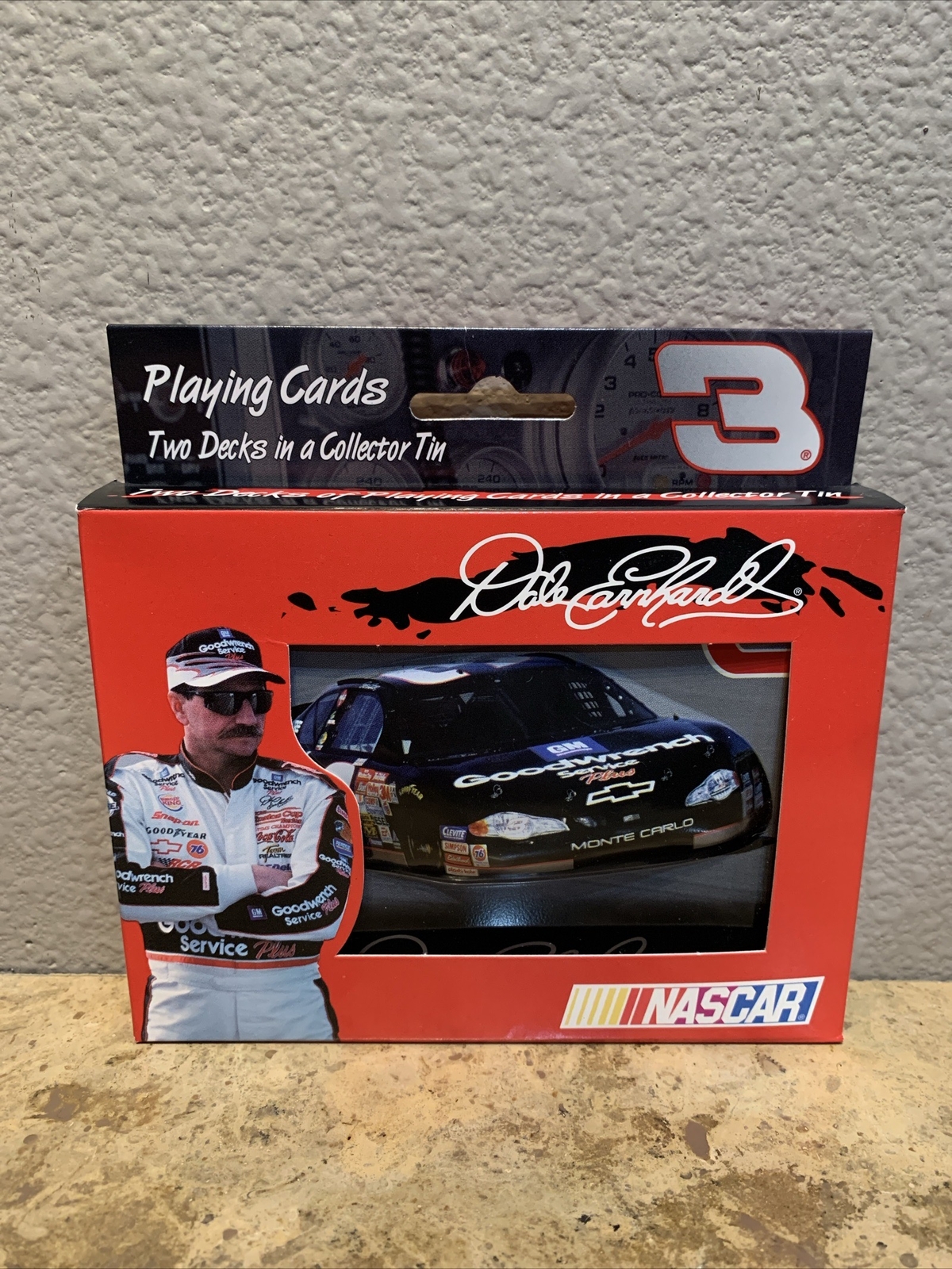 Dale Earnhardt Sr #3 NASCAR 3D Tin 2 Decks Playing Cards Vintage 2001 ...