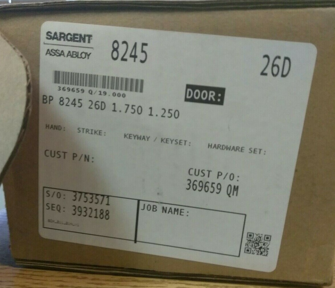 NEW Sargent 8245 Dormitory or Exit Door Mortise Lock | eBay