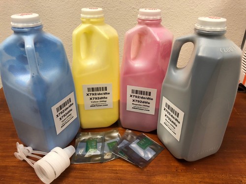(500g x 4) Toner Refill for Lexmark X792 de, X792dte, X792dtpe + 4 Chip ...
