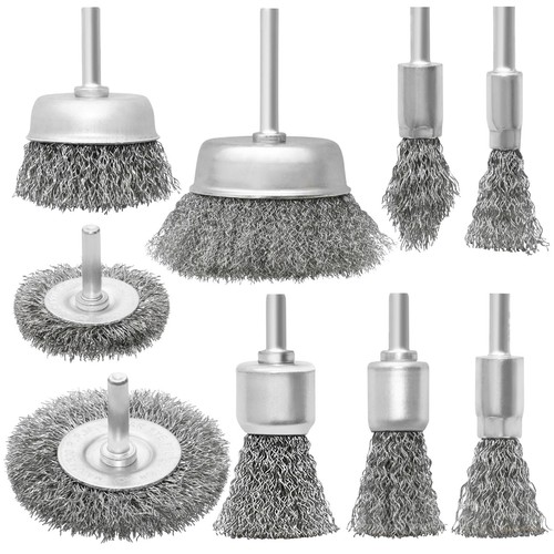 9 Pcs Wire Wheel Brush Set for Drill,Stainless Steel Wire Cup Wheel ...