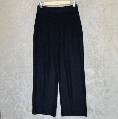 Susan Graver Style Pants Women’s Small Black Liquid Knit Elastic Waist ...