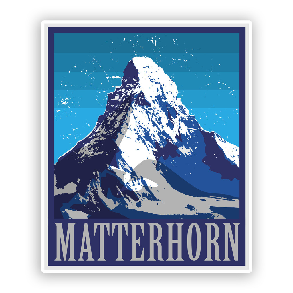 2 x Matterhorn Mountain Vinyl Stickers - Alps Switzerland Travel ...