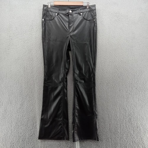 Divided Pants Womens 12 Black Faux Leather 5 Pocket Vegan Bootcut | eBay
