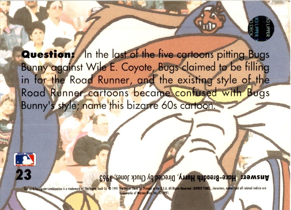 1991 Upper Deck Comic Ball 2 Road Games Cleveland Indians #23 | eBay