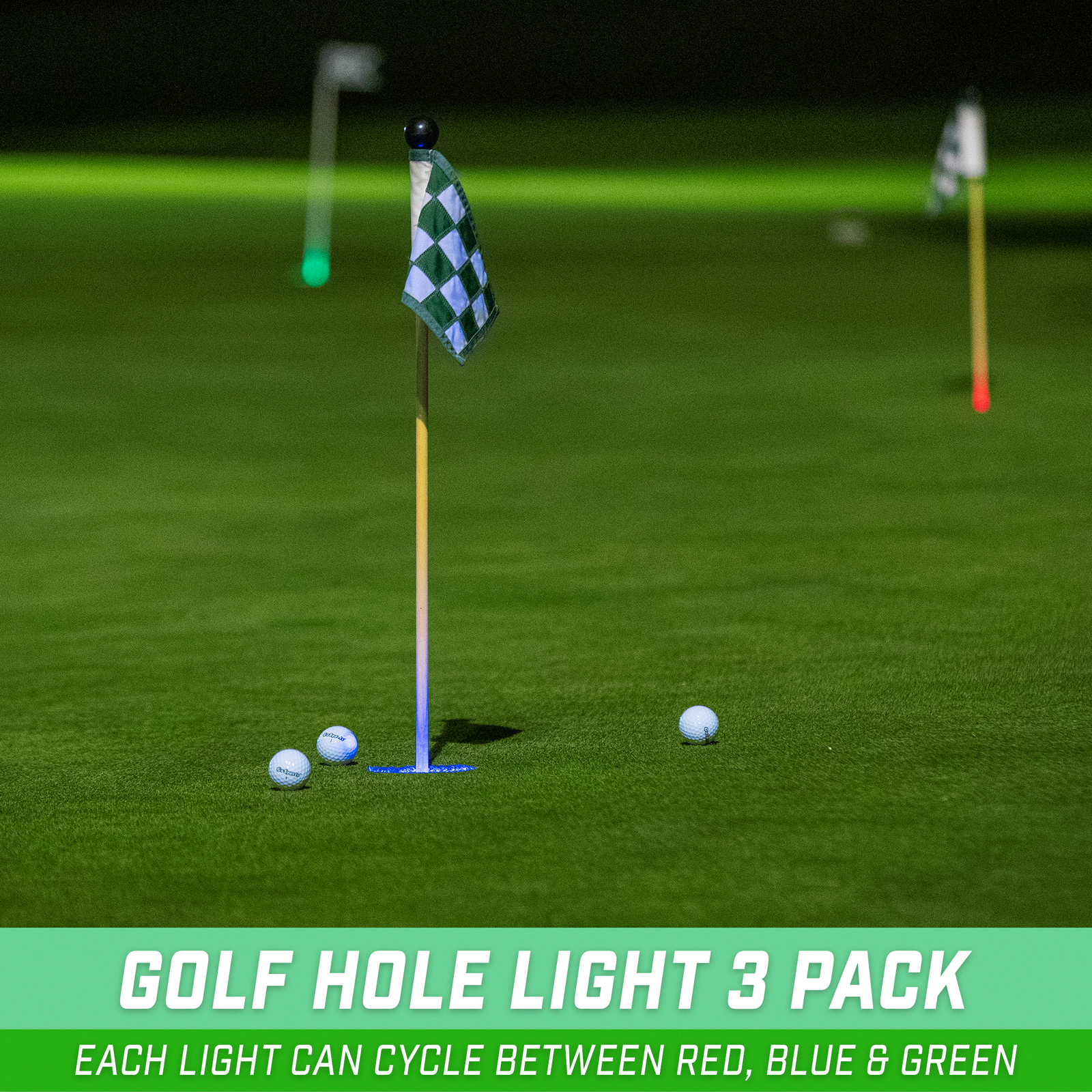 GoSports Light Up Golf Hole Lights - 3-Pack | eBay