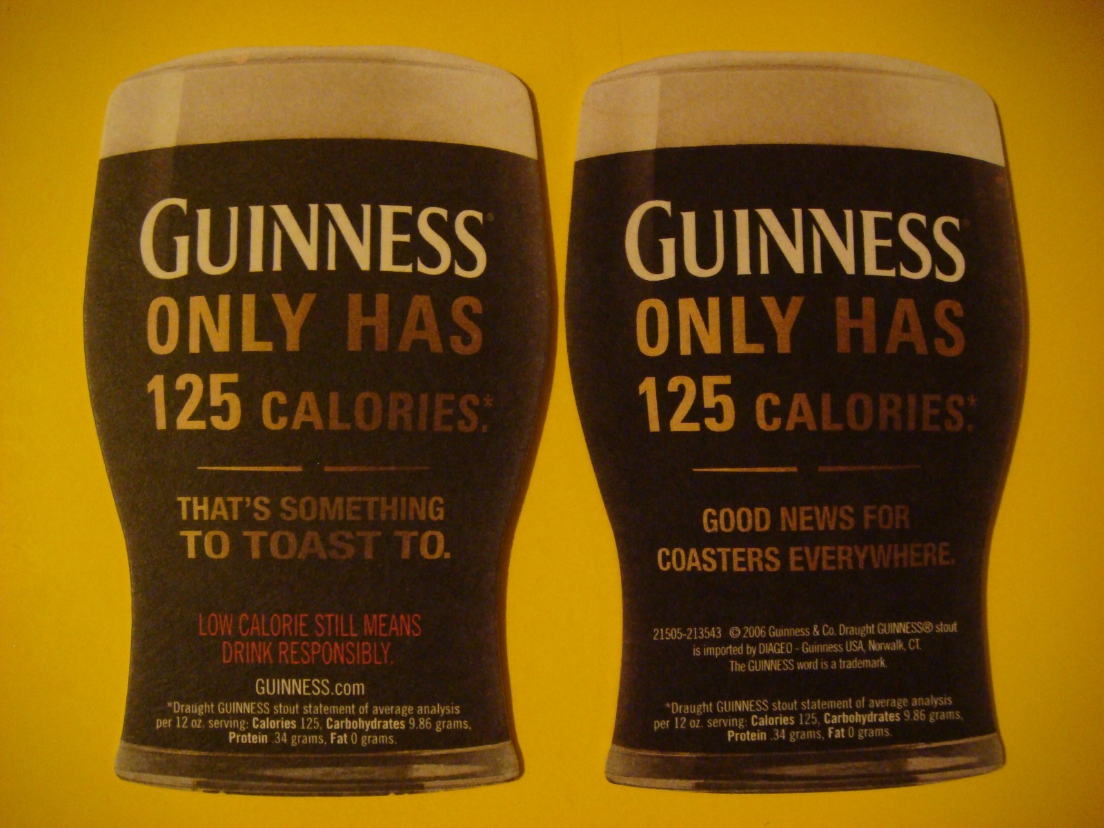 Bier Untersetzer ~ Guinness Stout Nur 125 Calories - That's Etwas Sich ...
