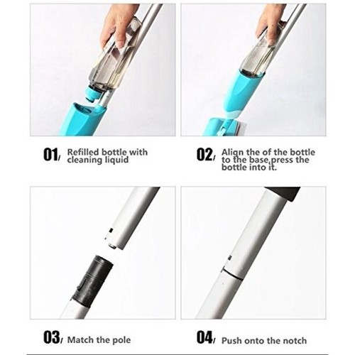 Spray Mop Microfiber Cleaner 360° Professional Handle Mop for all Types ...