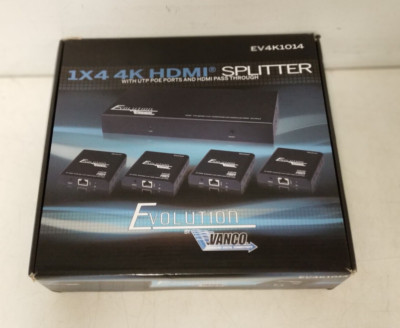 Vanco Evolution 1×4 4K HDMI Splitter W/UTP POE PORTS AND HDMI PASS EV4k1014 | eBay