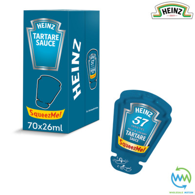 HEINZ TARTARE SAUCE SqueezMe 26ml PACKS Individual Single Portion ...