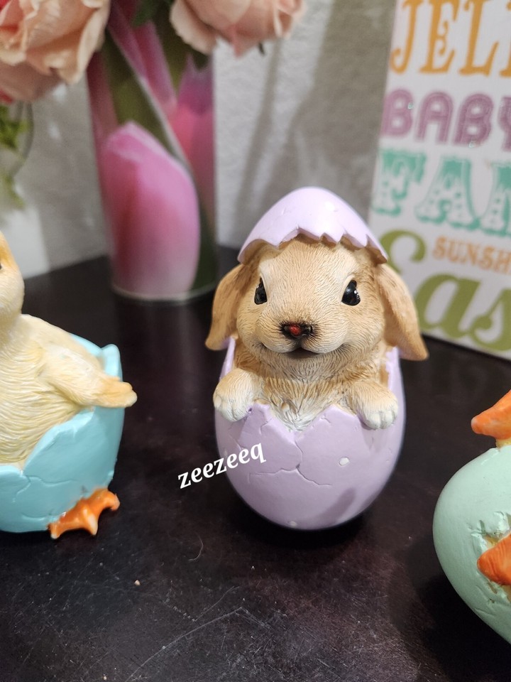 Easter Martha Stewart Duck Rabbit in Egg Shells Figurines Tabletop ...