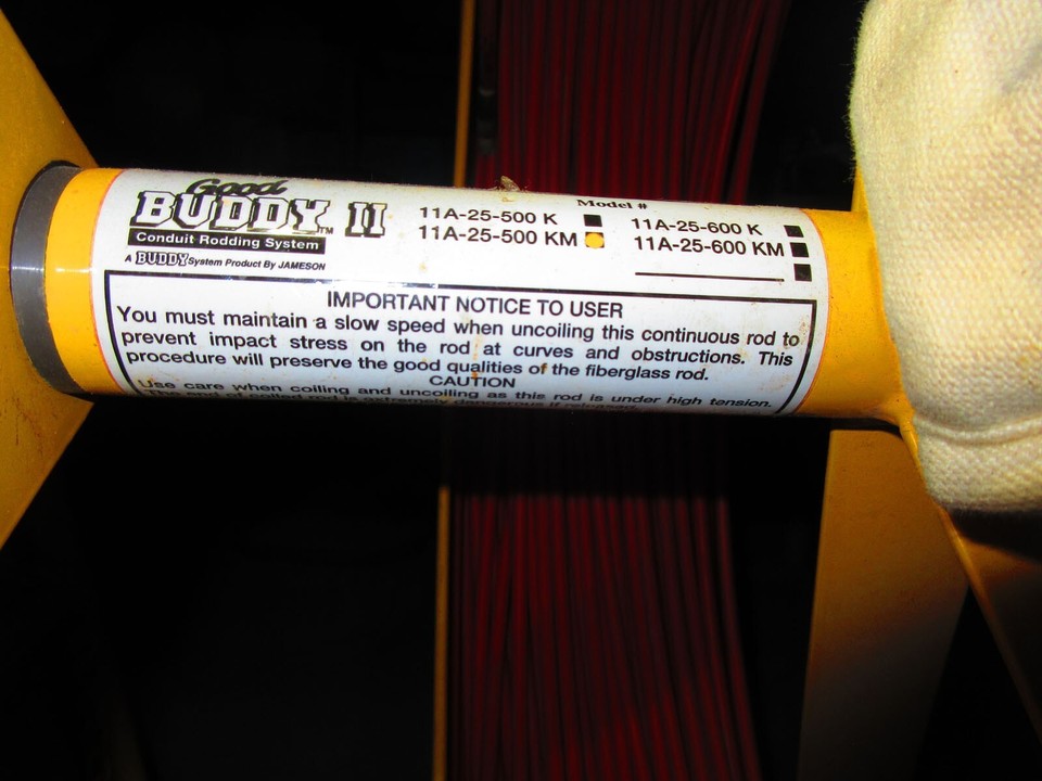 Jameson Good Buddy II Conduit Rodder, 3/8" x 500' Manhole Guard Rail ...