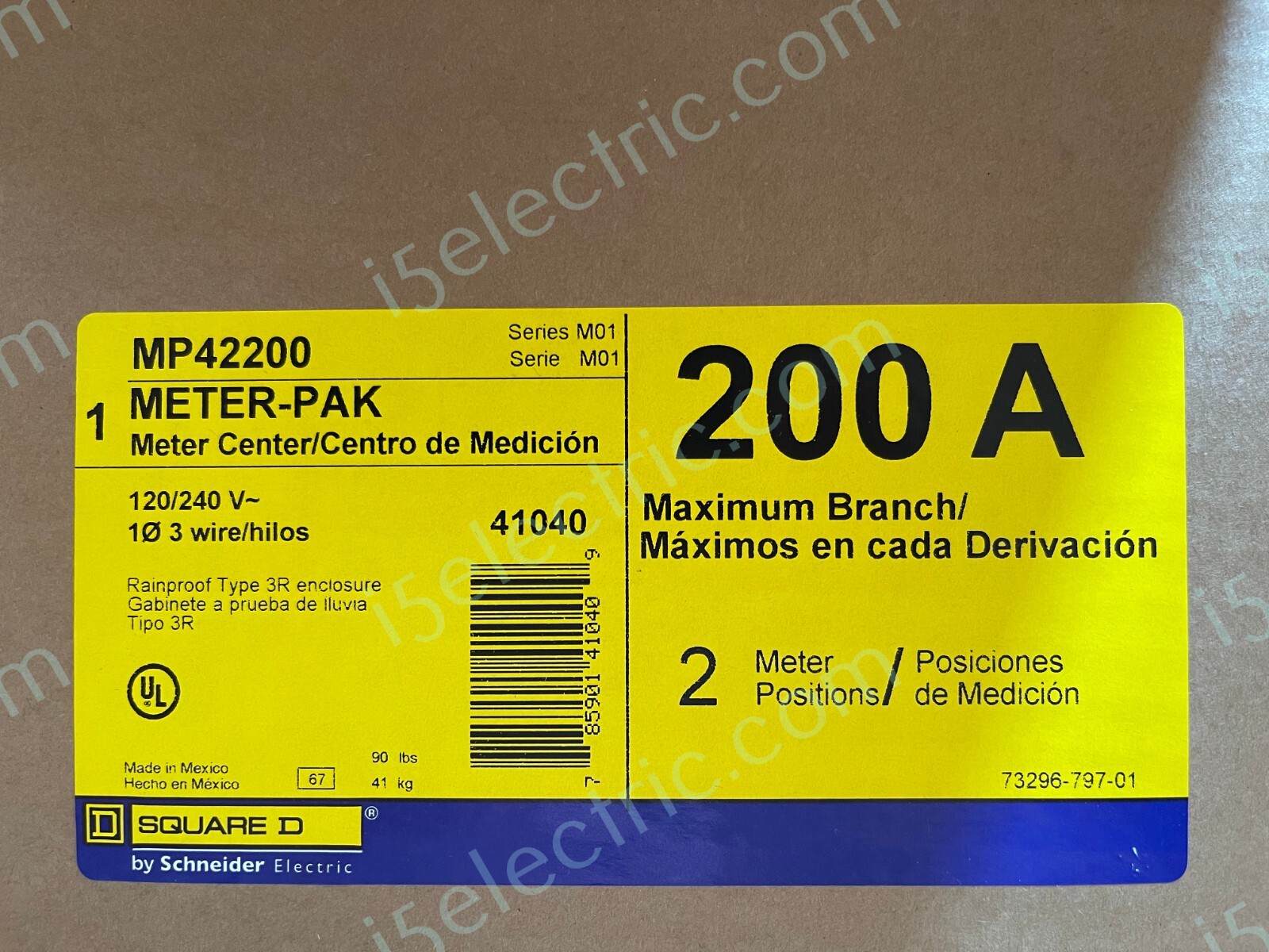 Square D MP42200 400 Amp 2 Gang 200A Meter EUSERC OH/UG as WEP4212 plus ...