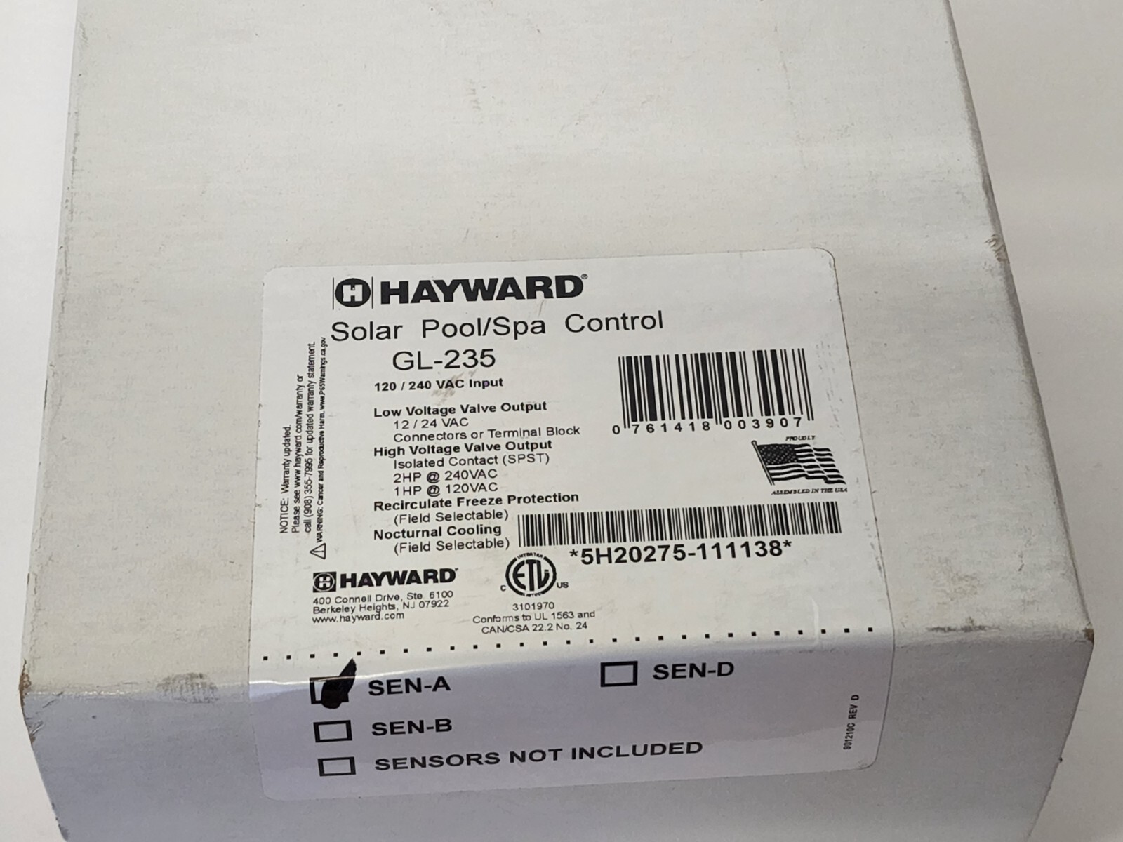 Hayward AquaSolar Pool Temperature Controller (GL-235) for sale online ...