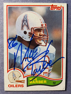 SIGNED MIKE BARBER 1982 ROOKIE TOPPS FOOTBALL CARD AUTOGRAPHED - OILERS ...