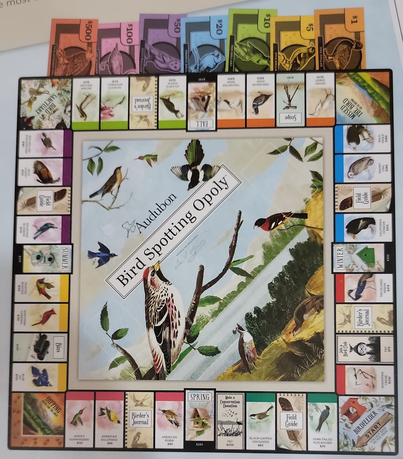 MasterPieces Audubon Bird Spotting Opoly Game Gift Nature Study for ...
