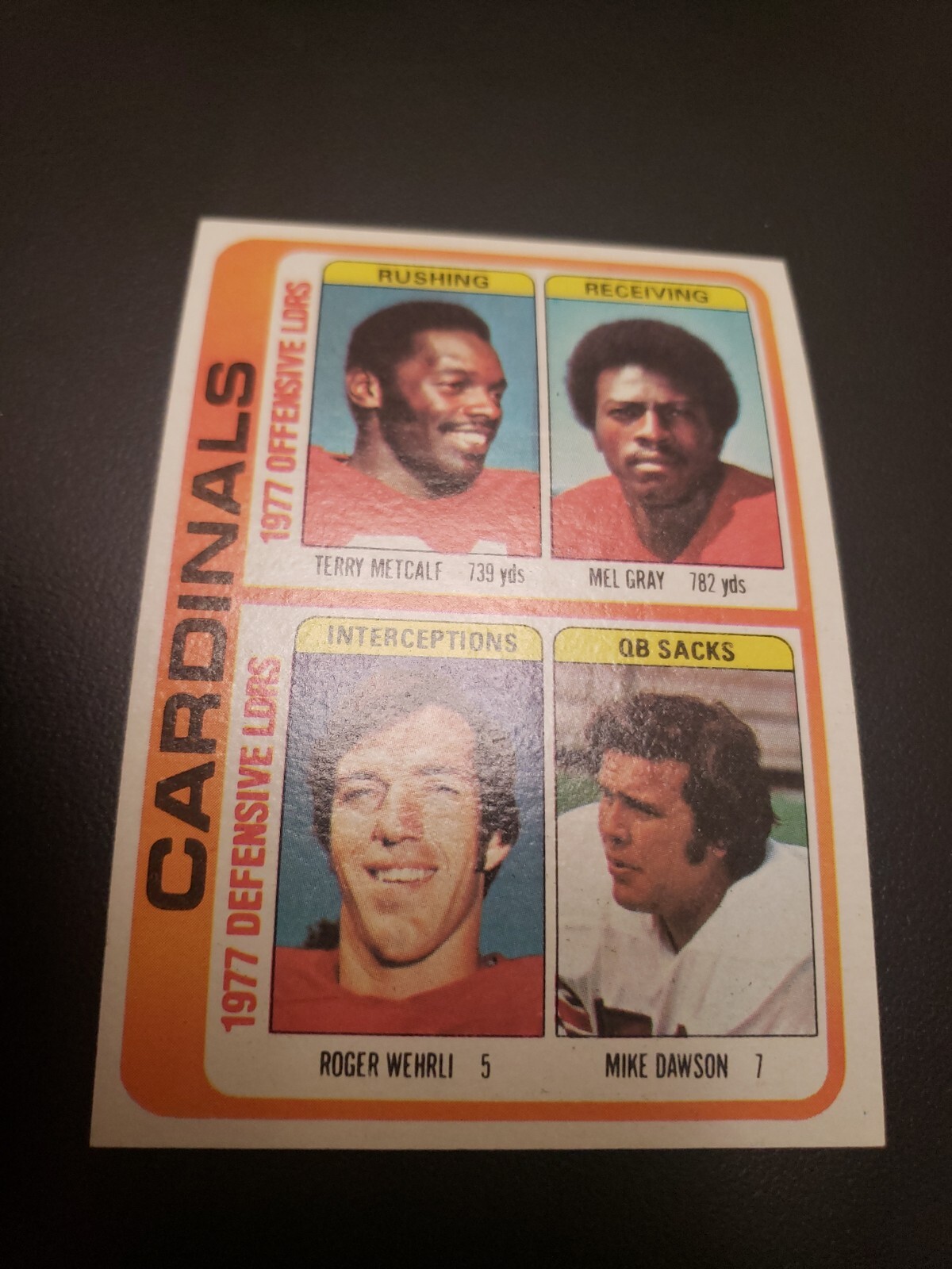 Cardinals Team Leaders #523 Topps 1978 Football Card (St Louis ...