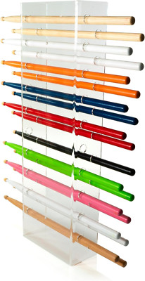 Drumstick Display Holder Stand Clear Acrylic Rack 10 Pairs Sets of Drum ...