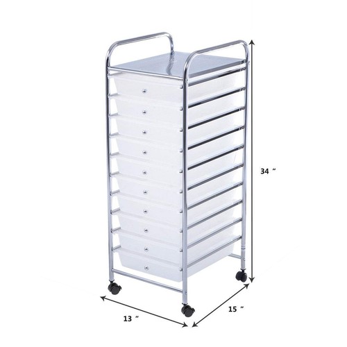 10 Drawer Storage Cart Rolling Cart File Scrapbook Paper Mobile ...