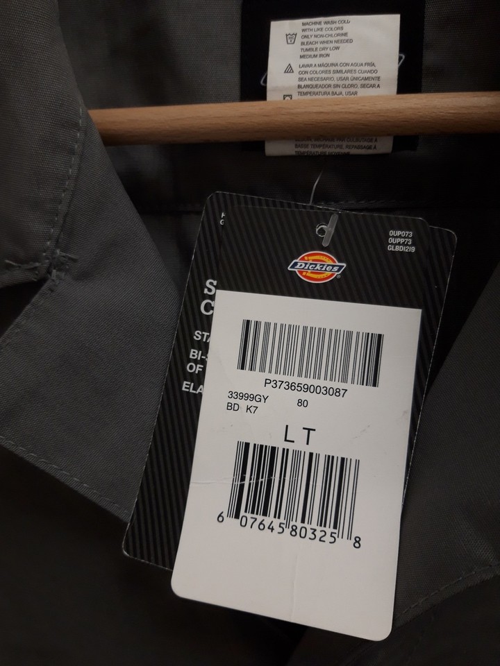 DICKIES Men's Size UK Large Dark Grey Pop Button Up Long Overalls New ...