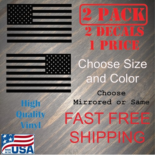 2 Pack of American Flag Vinyl Decals Sticker USA Car Window Truck ...