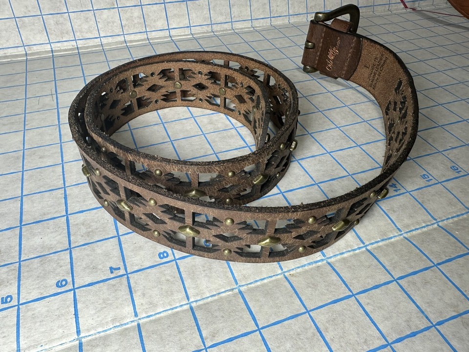 Catchfly Western Cut Out Chestnut Brown Belt 2040BE16 Women’s Large | eBay