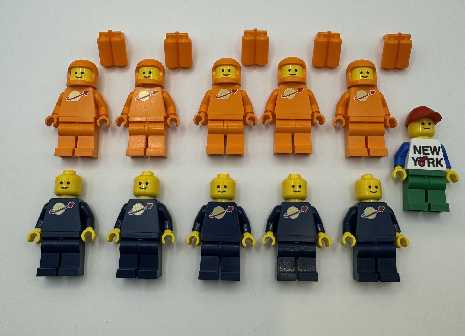 Lot Of Orange & Dark Blue Lego Classic Space Man Minifigure New ...