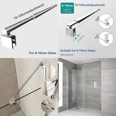 Shower Screen Door Angled Support Bar Arm Rotatable For 6-10 mm Glass ...