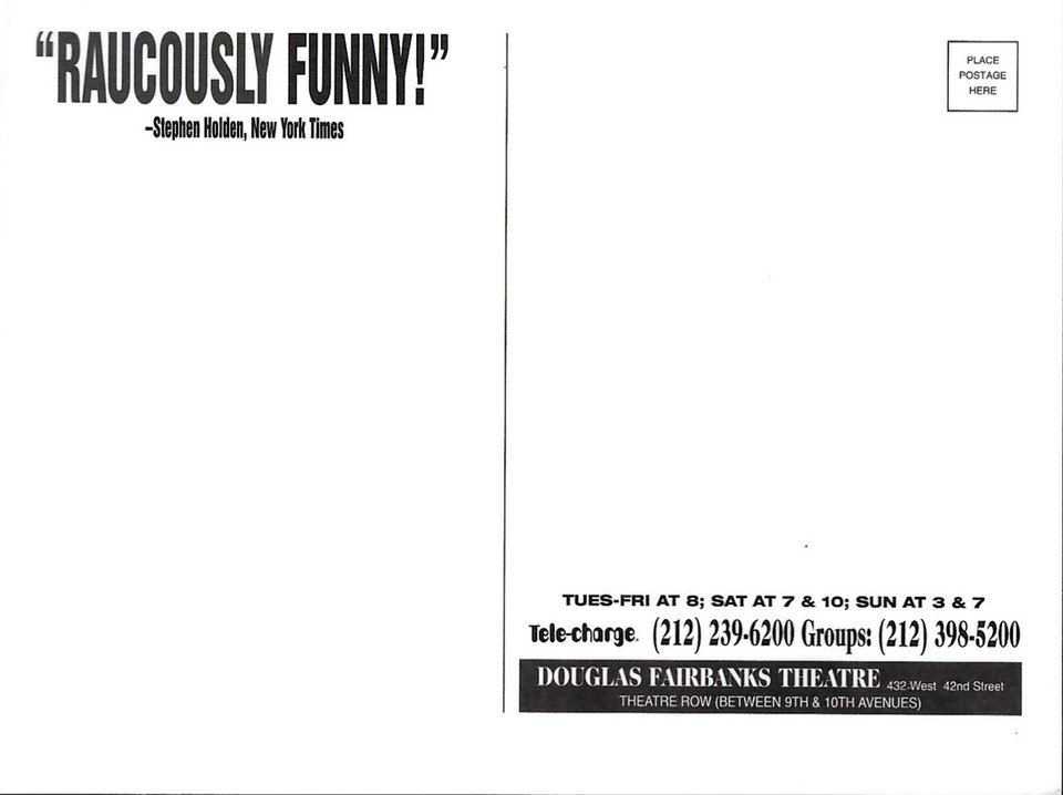 Party Herald Flyer Ad Postcard, David Dillon, NYC Play, 1996, LGBTQ Gay ...